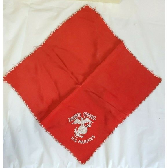 Accessories | Vintage Red Silk Usmc Us Marine Corps Ww2 Handkerchief ...